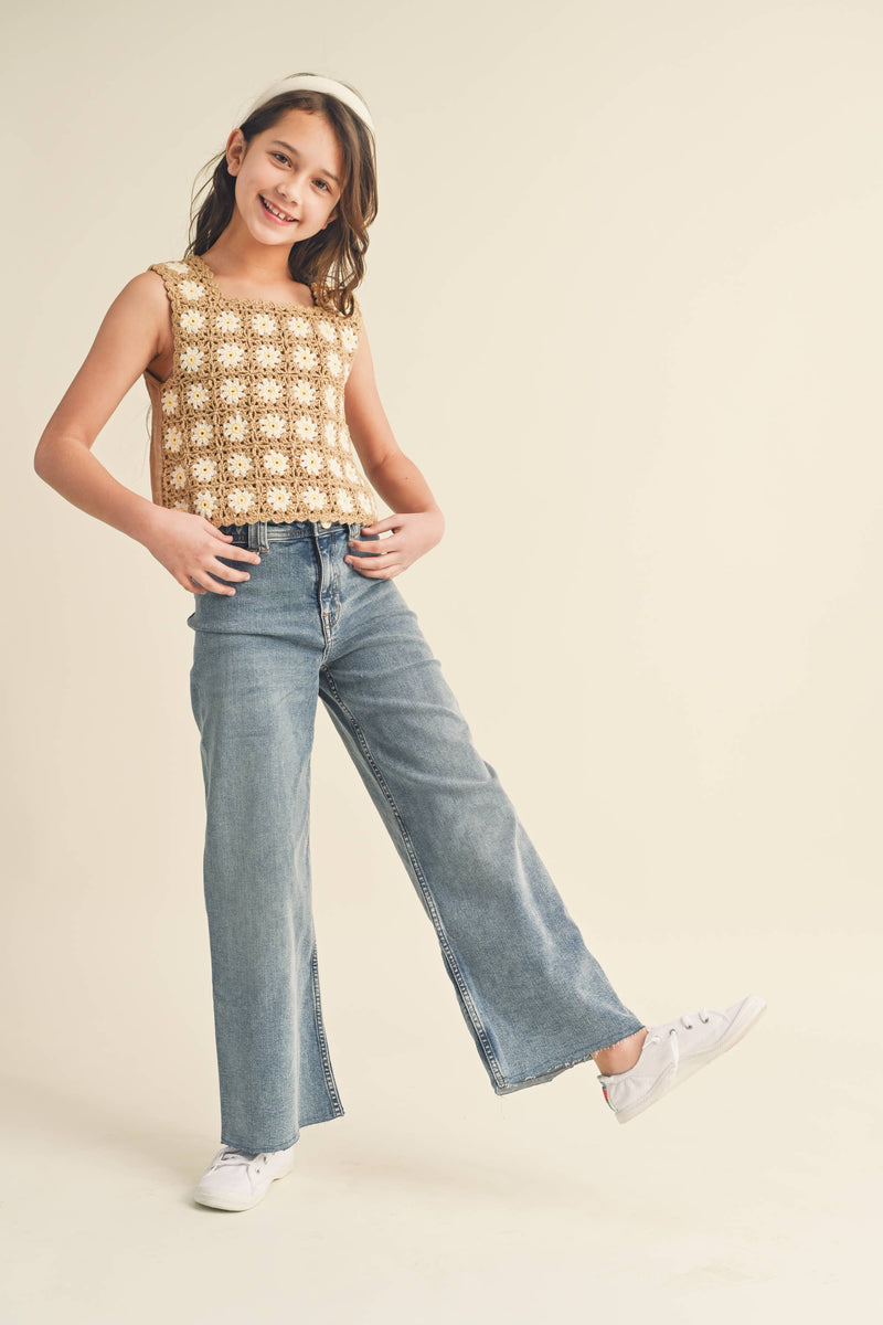 TWEEN KIDS GIRLS SLEEVELESS CROCHET TOP (7-14) – Just B.Tween